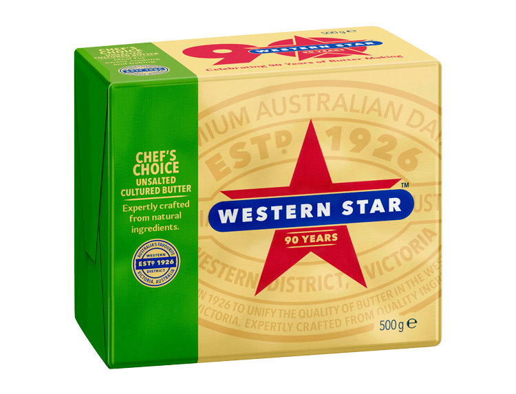 Western Star Chef's Choice Unsalted Cultured Butter 500g
